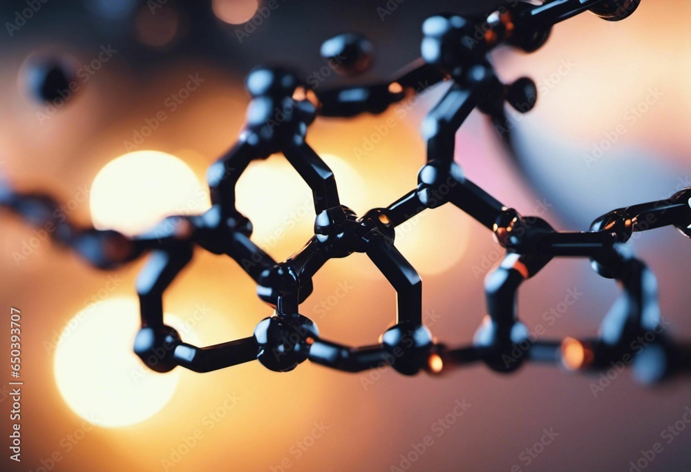 AI generated illustration of the molecules illuminated by a bright ...