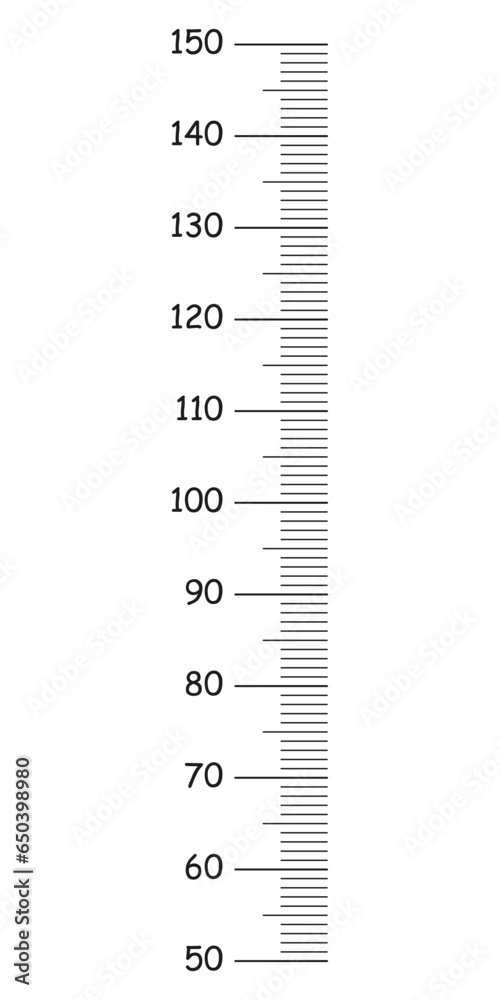 Kids height chart from 50 to 150 centimeters. Template for wall growth ...