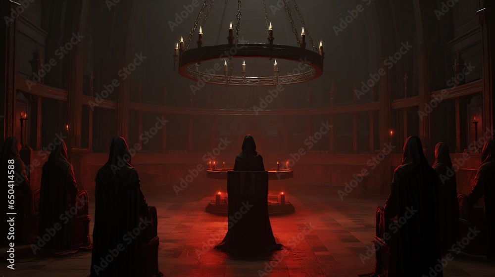 Dark Hooded Evil Ritual Ceremony Stock Illustration | Adobe Stock