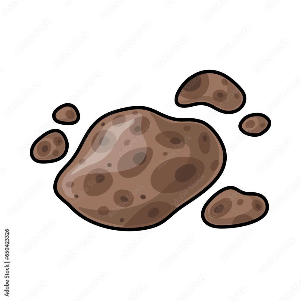 Cartoon space asteroid. Isolated vector illustration of heavenly body ...