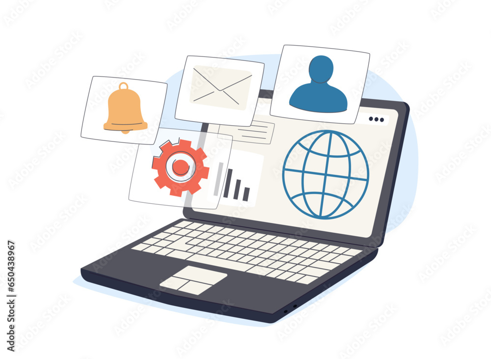 Business digitalization abstract concept vector illustration set ...