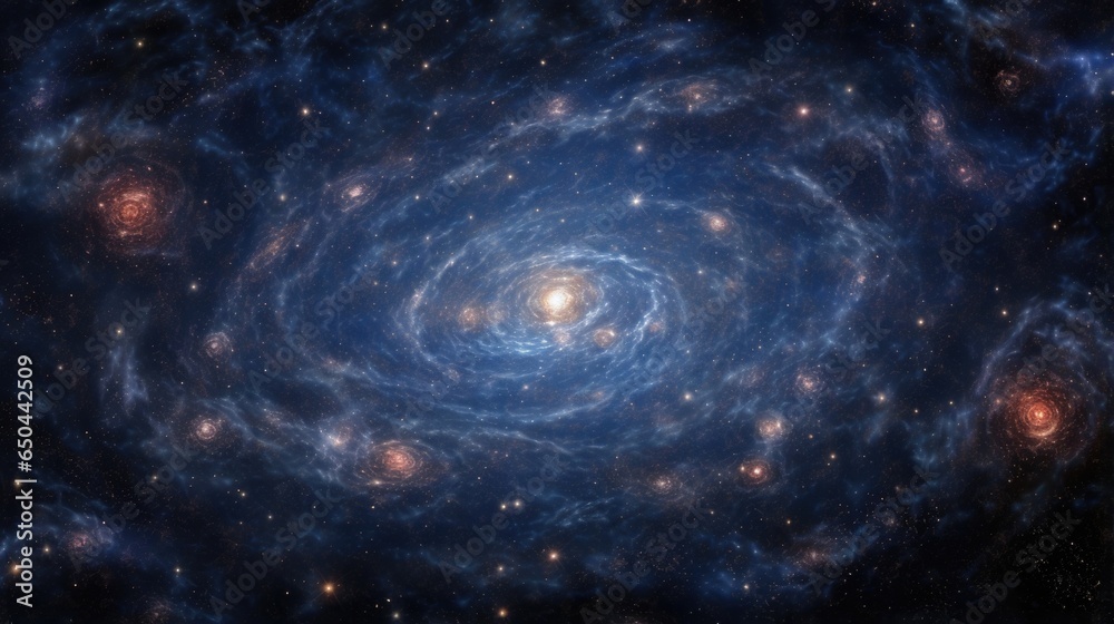 A breathtaking cosmic image depicting a of galaxies seemingly suspended ...