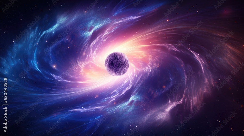 A pulsar, a rapidly spinning neutron star, depicted against the vast ...