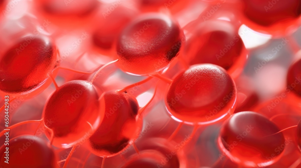 Macro photograph capturing individual bright red cells, perfectly ...