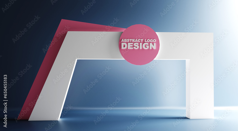 Exhibition stand Gate entrance 3D illustration with for mock up event ...