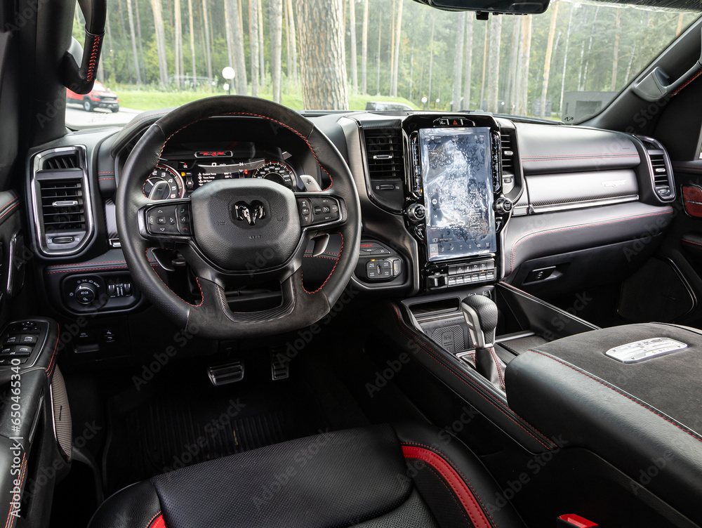 Novosibirsk, Russia - September 11 , 2023: Dodge Ram Trx, interior ...