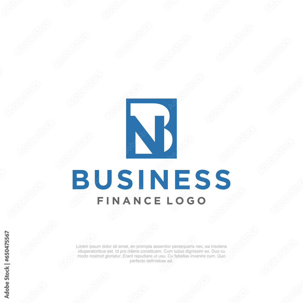BN or NB initials logo by placing the letter B as a silhouette. very ...