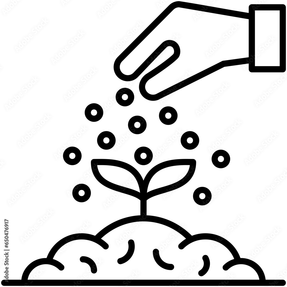Plant Fertilizer Icon. Organic Soil Fertilizing Symbol Stock ...