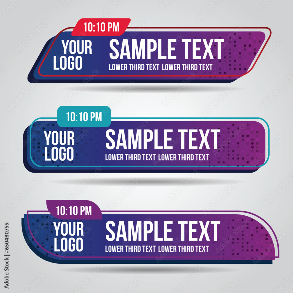 Vecteur Stock Lower third white and colorful design template modern ...