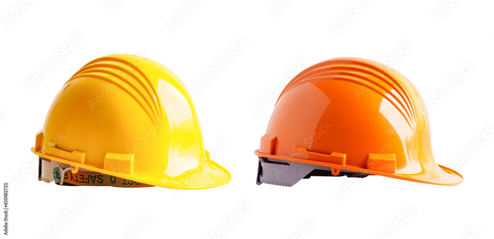 Helmet isolated on white background, protect to safety for engineer in ...