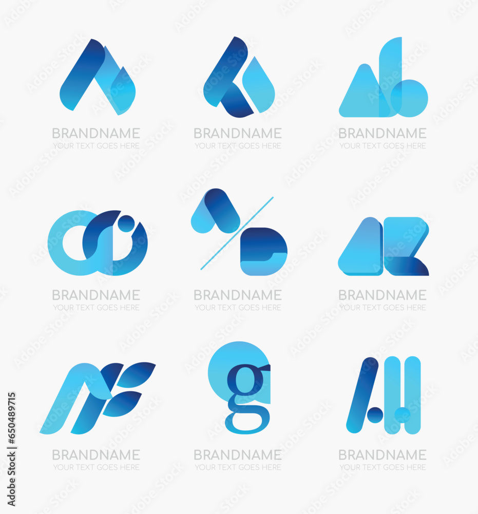Modern monogram logo vector design with various letter combination ...