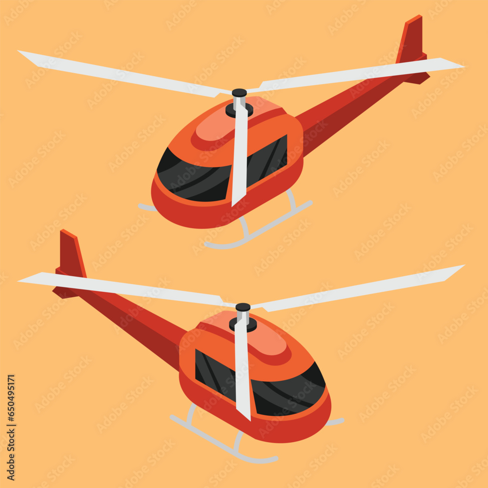 helicopter isometric view isometric vector illustration 3Dvector pro ...