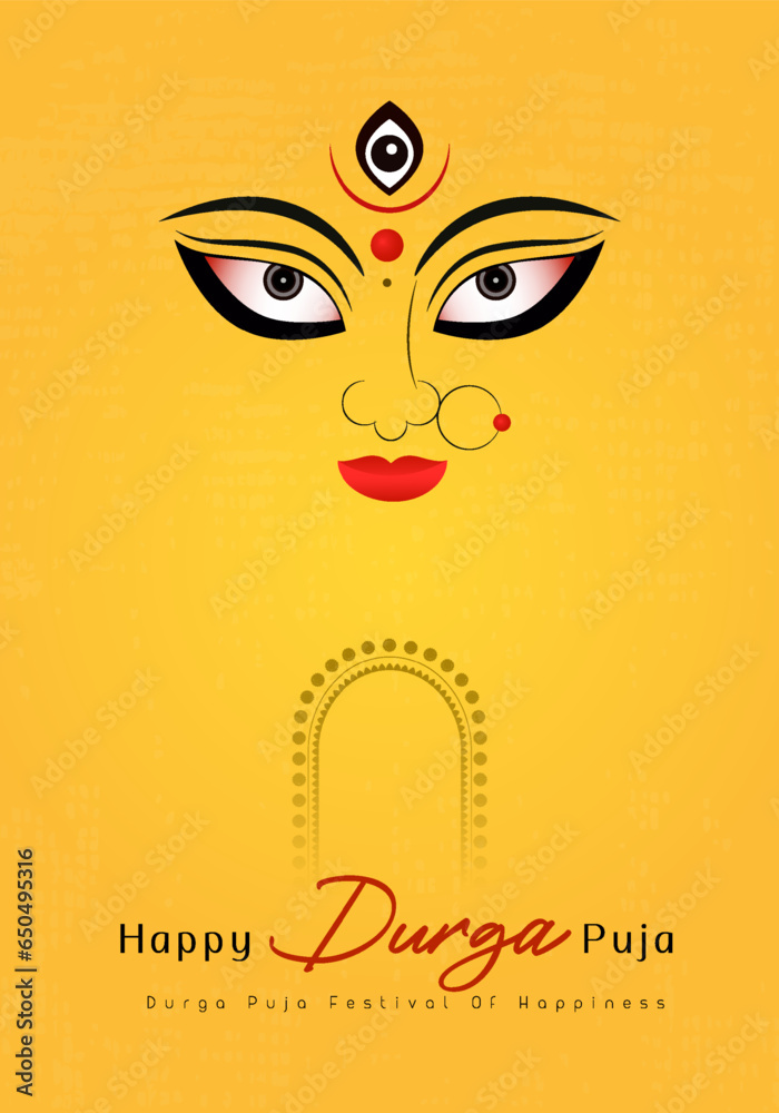 Vetor de Durga Puja post, Hindu Festival, Border Decorations, Durga ...