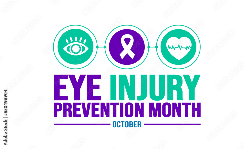 October is Eye Injury Prevention Month background template. Holiday ...