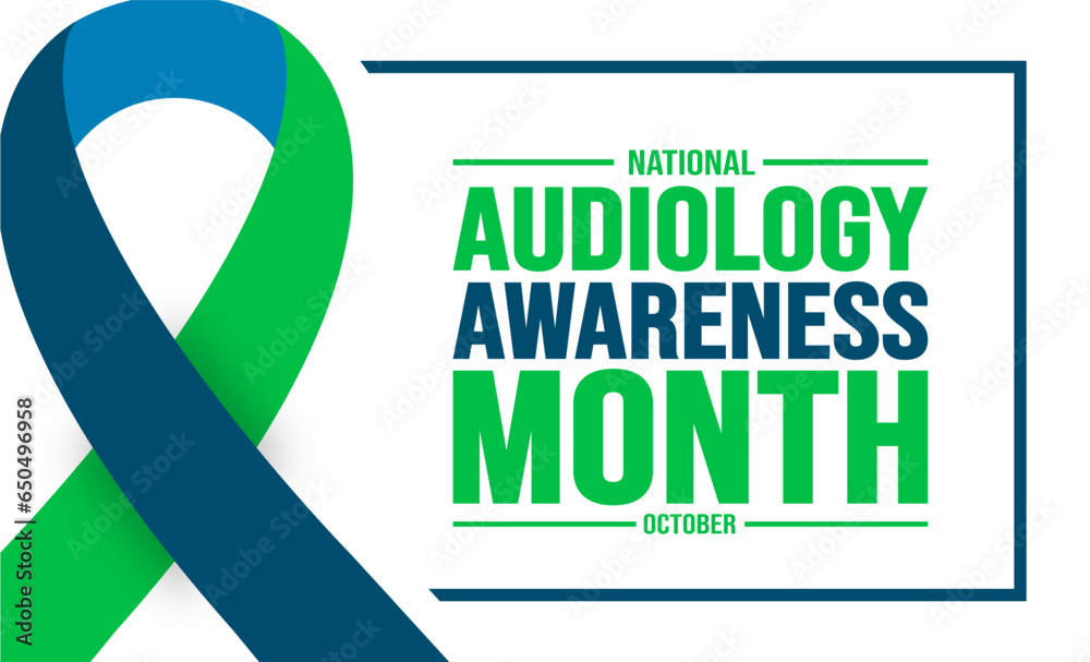 October is National Audiology Awareness Month background template ...