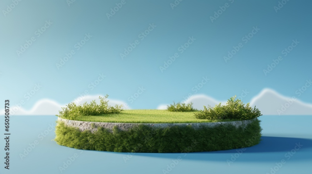 Grass 3D ground land green field earth garden soil isolated background ...