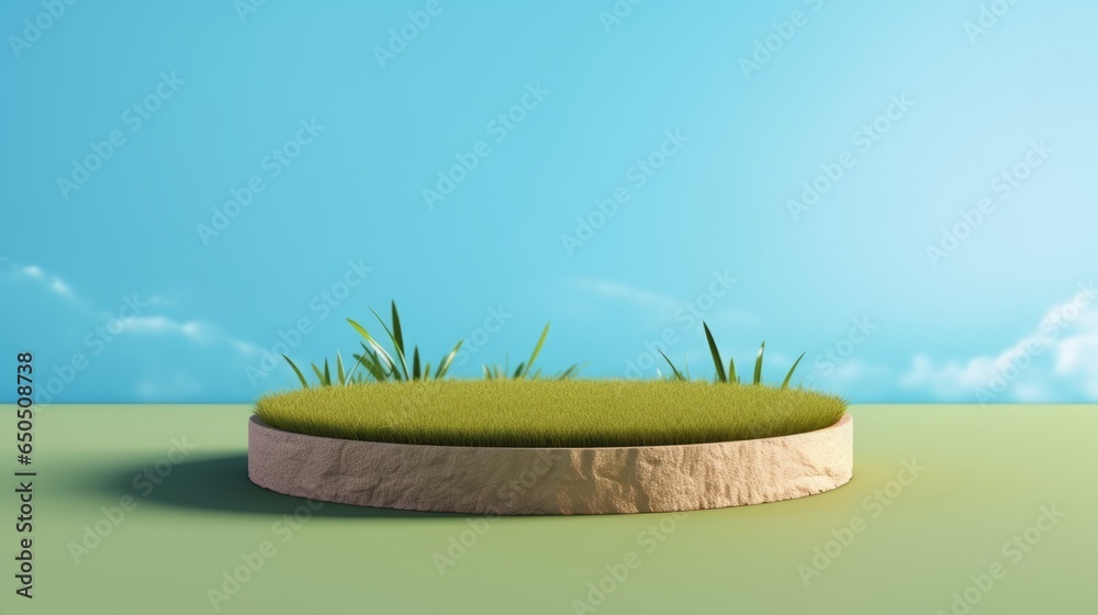 Grass 3D ground land green field earth garden soil isolated background ...