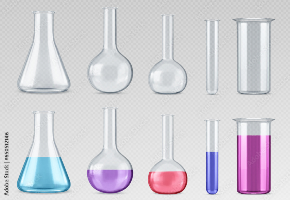 Poster Chemistry measuring glass tubes and beakers – Tableau | Europosters