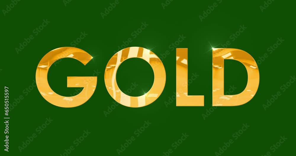 Gold text animation. green screen Stock Video | Adobe Stock