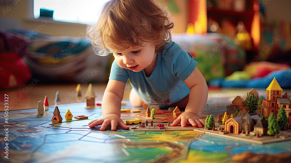 babies play and learn complex board games in the living room created ...