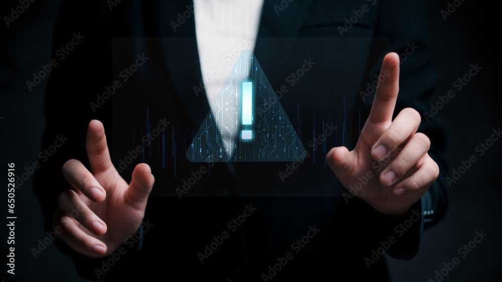 Businessman protect digital data asset and online transaction from ...