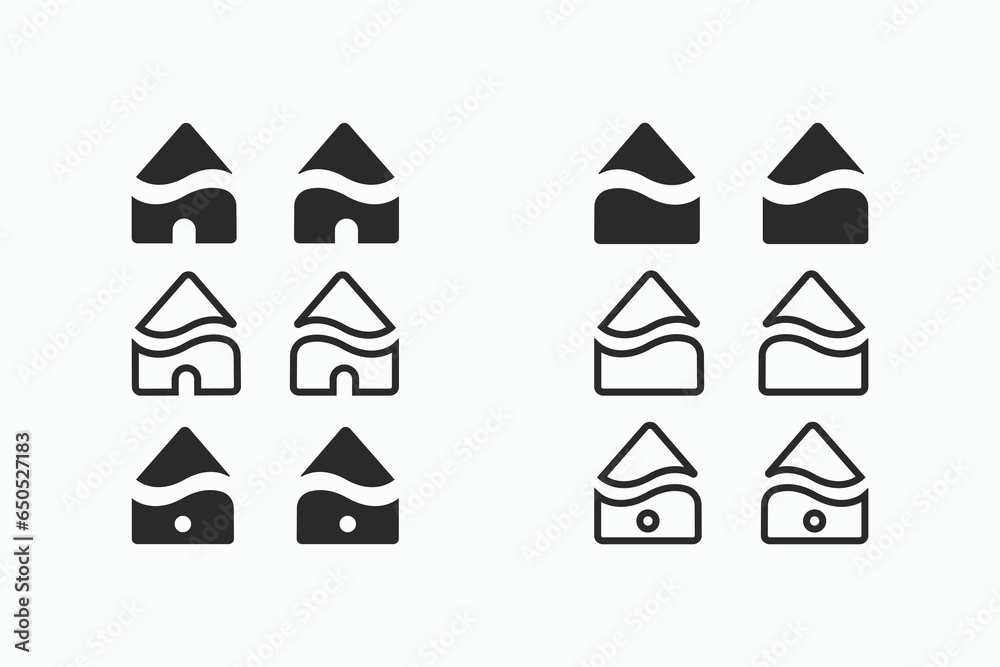 house and building icons. Real estate. Flat style houses sign and ...
