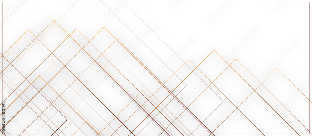 Abstract white background with square gold line shapes. Stock Vector ...