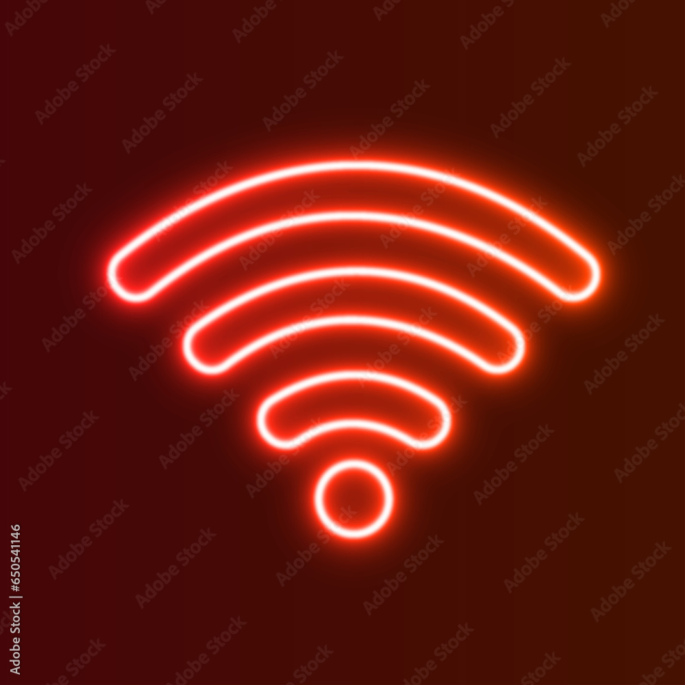 Neon sign. neon sign Wifi Hotspot on red background. Ready for your ...