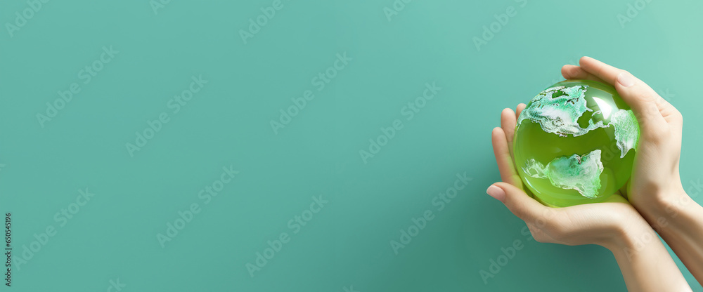 Woman hand holding earth, save planet, ECO friendly earth, sustainable ...