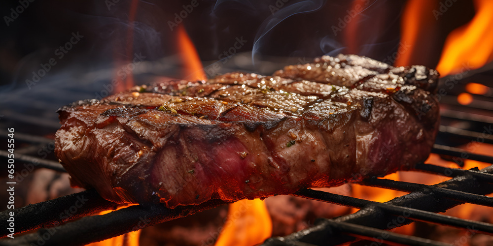 Steak Flames,Ribeye Steak on Grill with Fire, Classic grilled steak ...