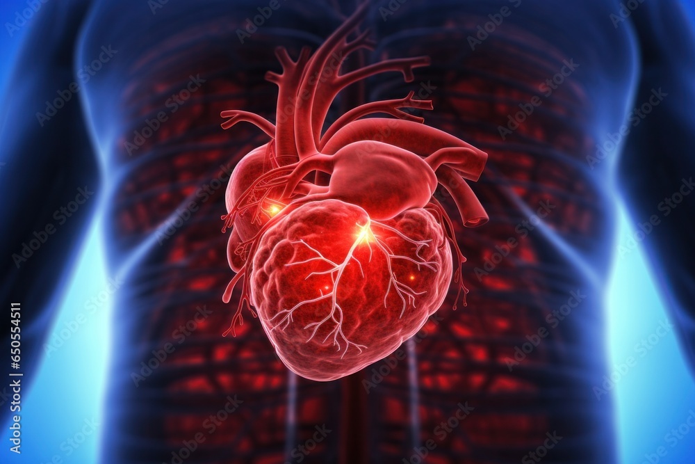 3d medical illustration of inflamed organs in human body. Medical and ...