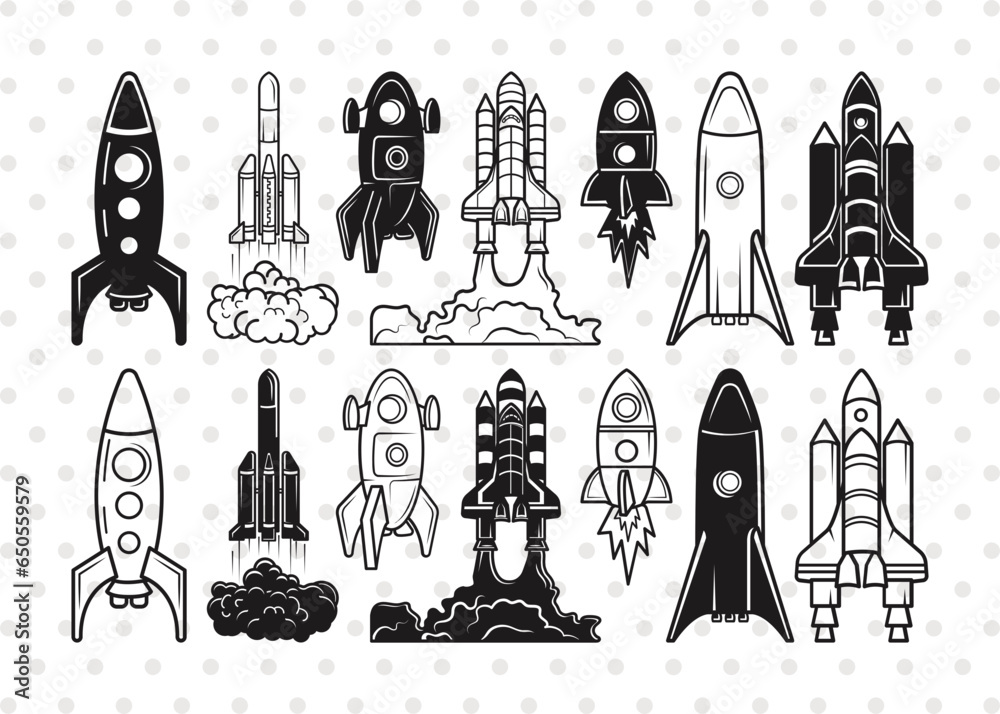 Rocket Silhouette, Rocket SVG, Rocket ship Svg, Spaceship Svg, Rocket ...