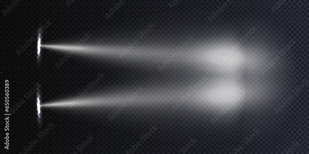 Car headlight top view concept isolated on a dark, transparent ...