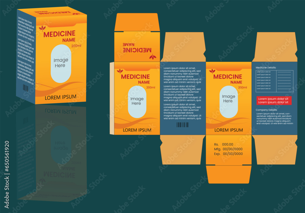 Box packaging die cut template design. Medicine Package Design ...