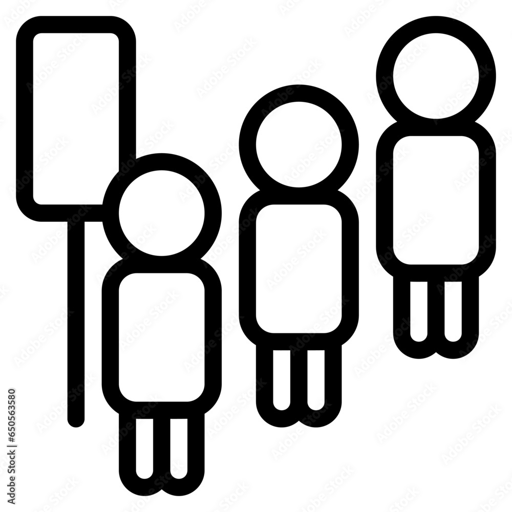 queue icon with outline style. Suitable for website design, logo, app ...
