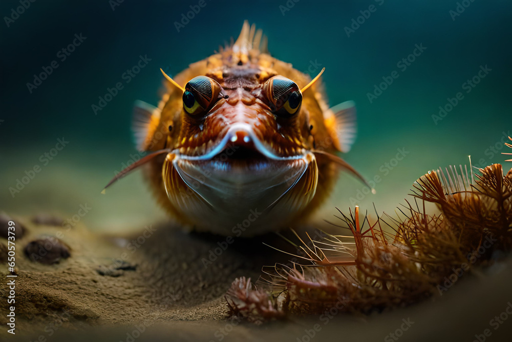 ugly and scary fat fish Stock Illustration | Adobe Stock