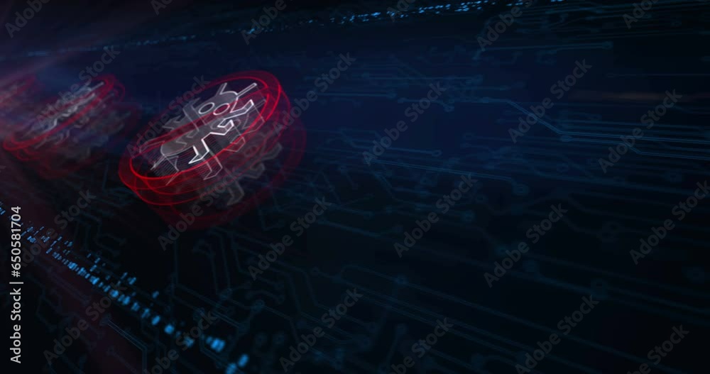 Antivirus cyber security virus detect system alert hologram symbol ...