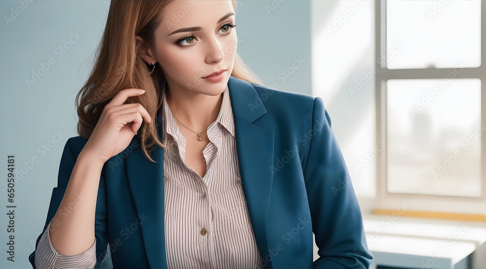 Confident Businesswoman in Office - Professional Woman in Suit ...