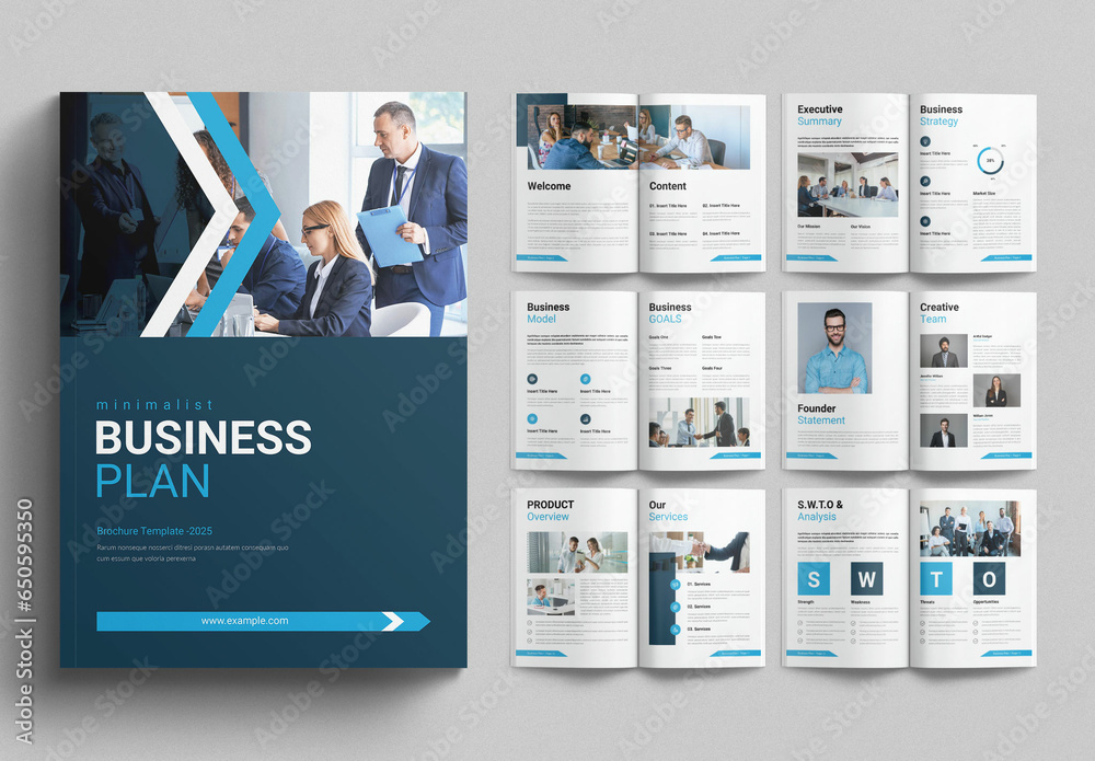 Business Plan Brochure Template Design Layout Stock Template | Adobe Stock