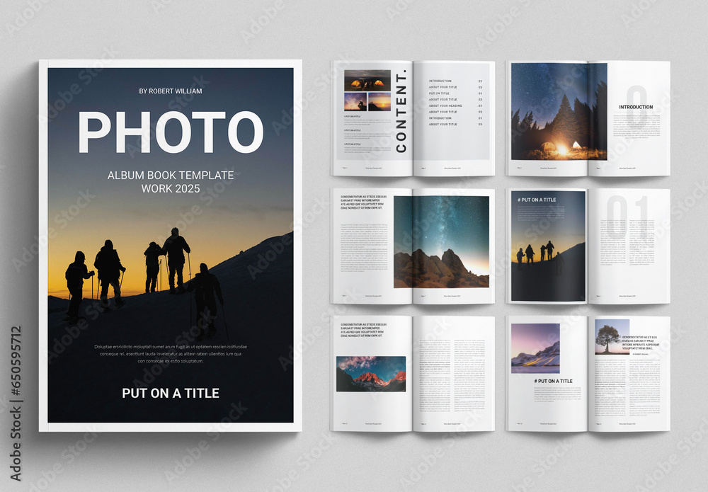 Photo Album Book Template Design Layout Stock Template | Adobe Stock