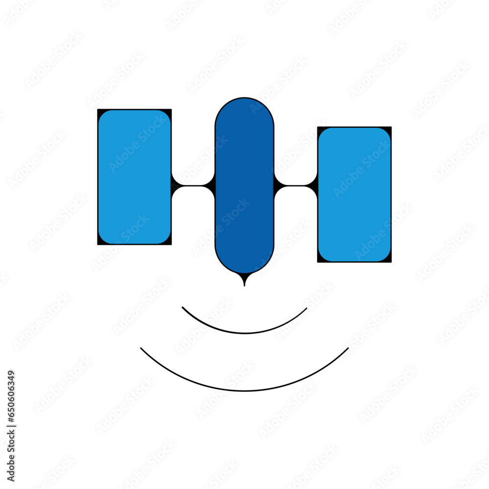 picto logo icones et symbole antenne satellite fin bleu Stock Vector ...