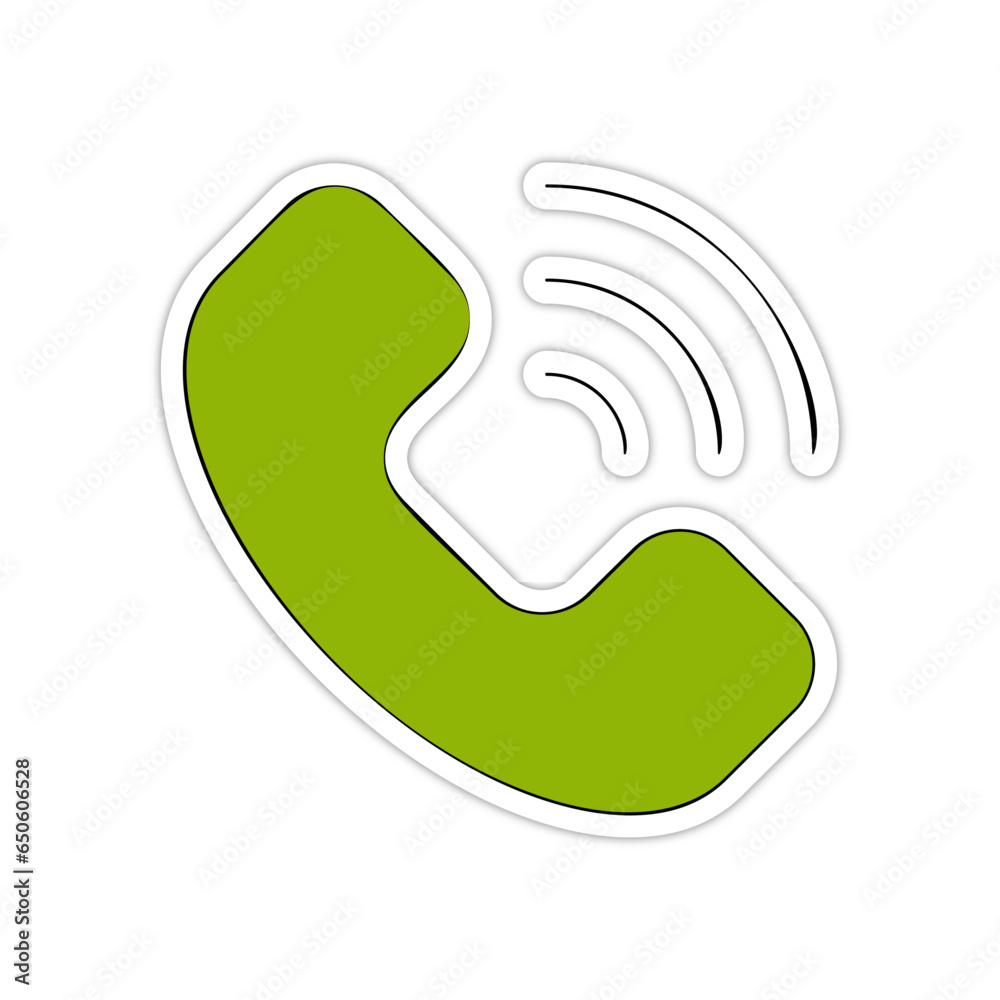 picto logo icones et symbole appel en cours fin vert relief Stock ...