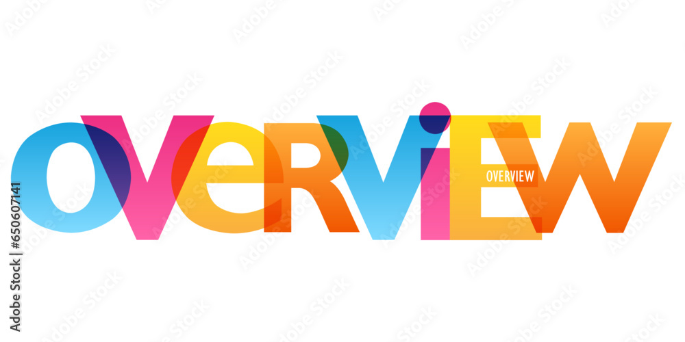OVERVIEW colorful vector typography banner Stock Vector | Adobe Stock