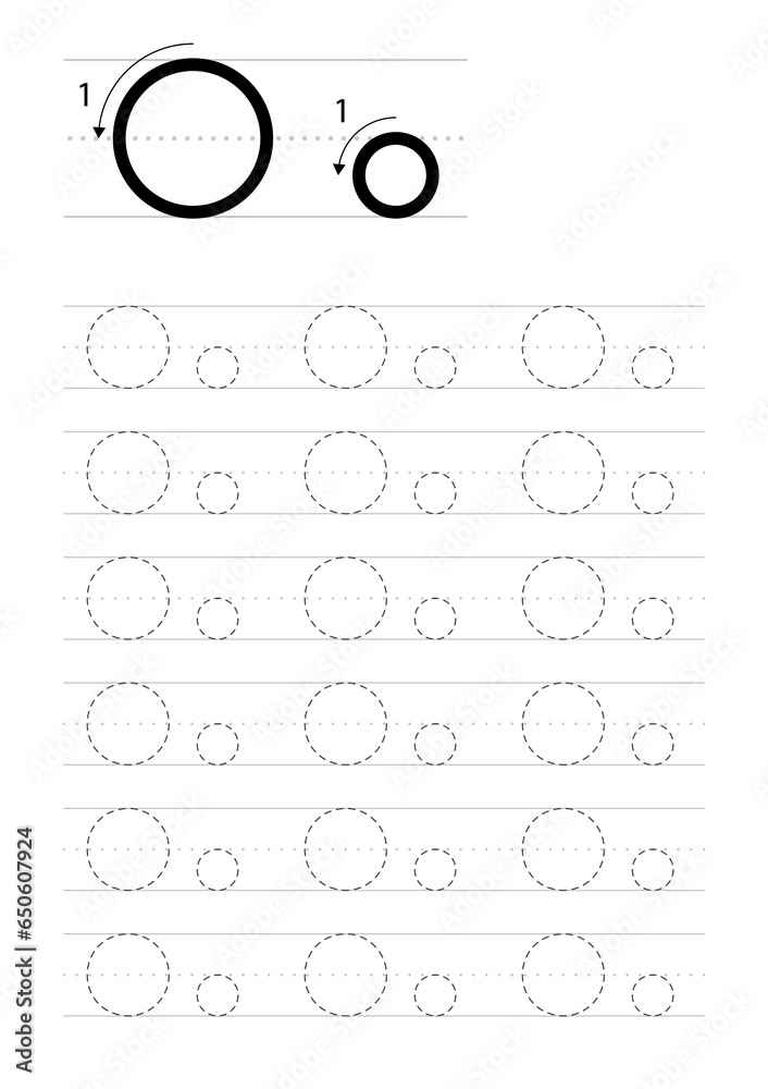 Printable letter O alphabet tracing worksheet Stock Vector | Adobe Stock