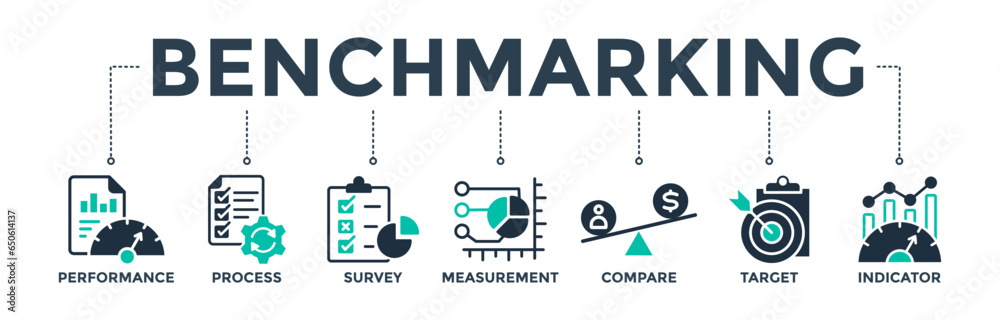 Vetor de Benchmarking banner web icon vector illustration concept for ...