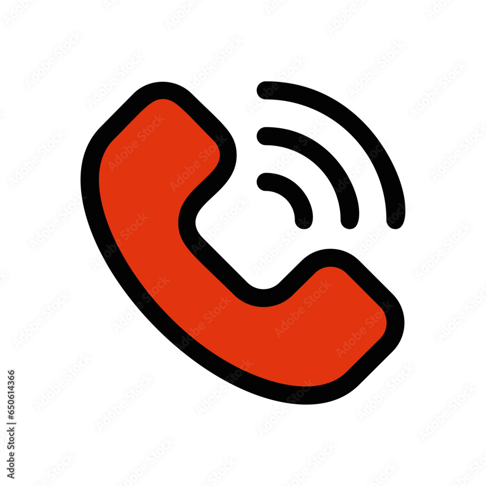 picto logo icones et symbole appel en cours gras rouge Stock ...