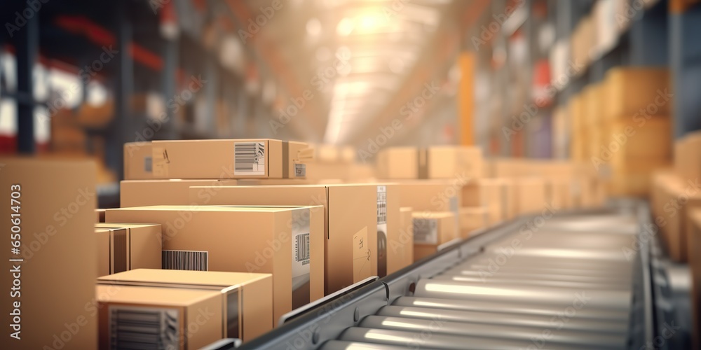 AI Generated. AI Generative. Factory shipping cargo delivery factory ...
