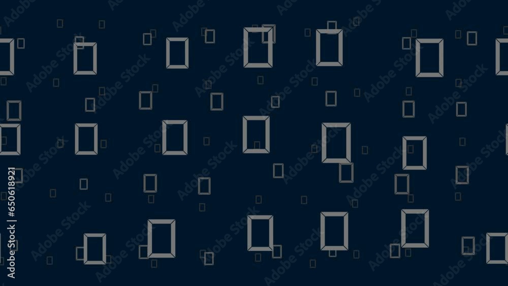 Photo frame symbols float horizontally from left to right. Parallax fly effect. Floating symbols ...