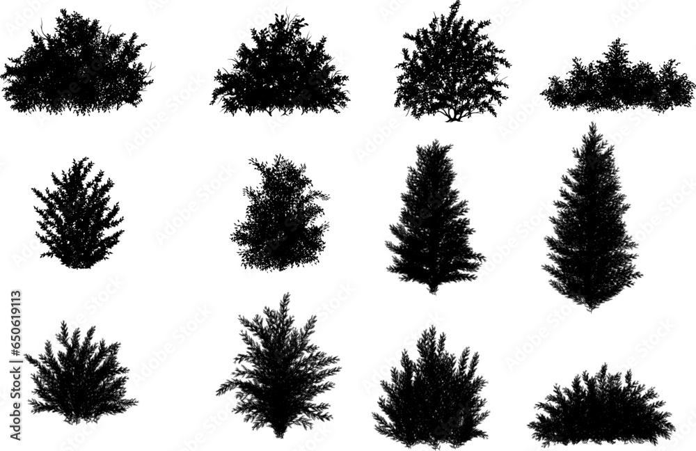 bushes for backgrounds set 2 Stock Vector | Adobe Stock