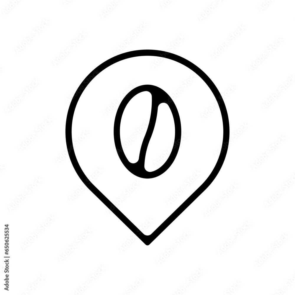 picto logo icones et symbole cafe map plan carte grain cafe epais Stock ...